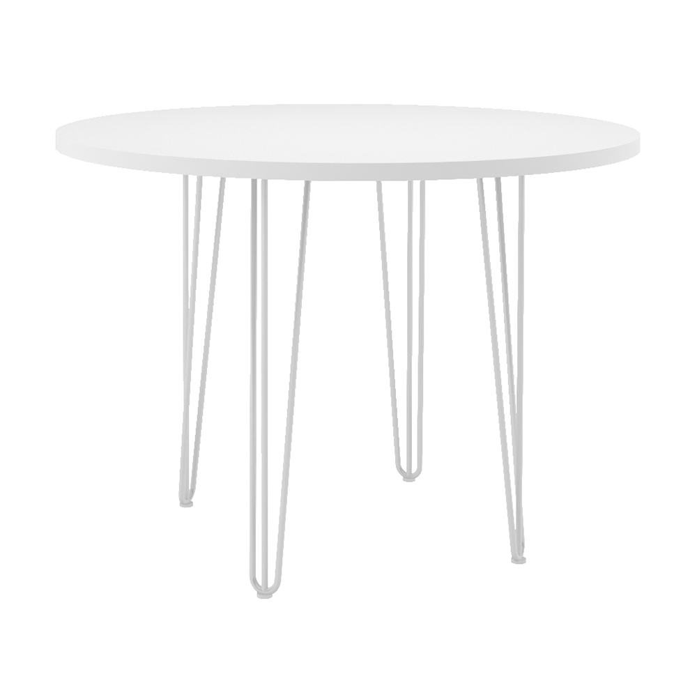 Oxbow Hairpin Table Round - White - Fern Event Rentals